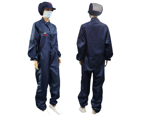 Zipper Closure Mandarin Collar ESD Coverall Suit - ESD Produts