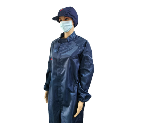 Zipper Closure Mandarin Collar ESD Coverall Suit - ESD Produts